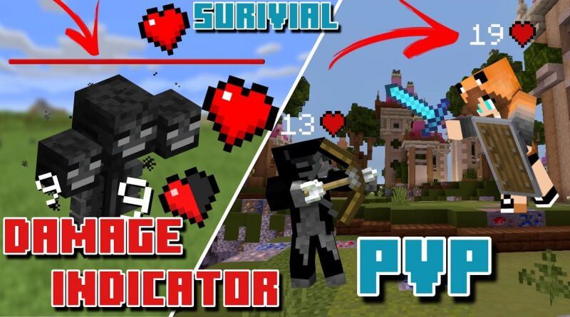 Damage Indicator 1.20, 1.19 - индикатор 💥урона для Minecraft PE скачать